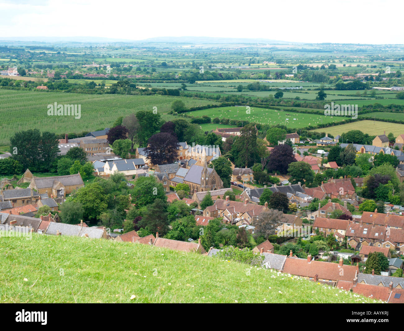 village of Stoke-sub-Hamden from Ham Hill Somerset England United ...