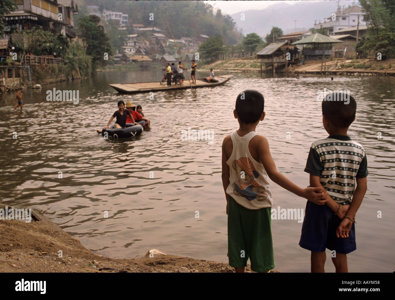 Mae Sai River the border between Thailand and Myanmar Burma Stock Photo ...
