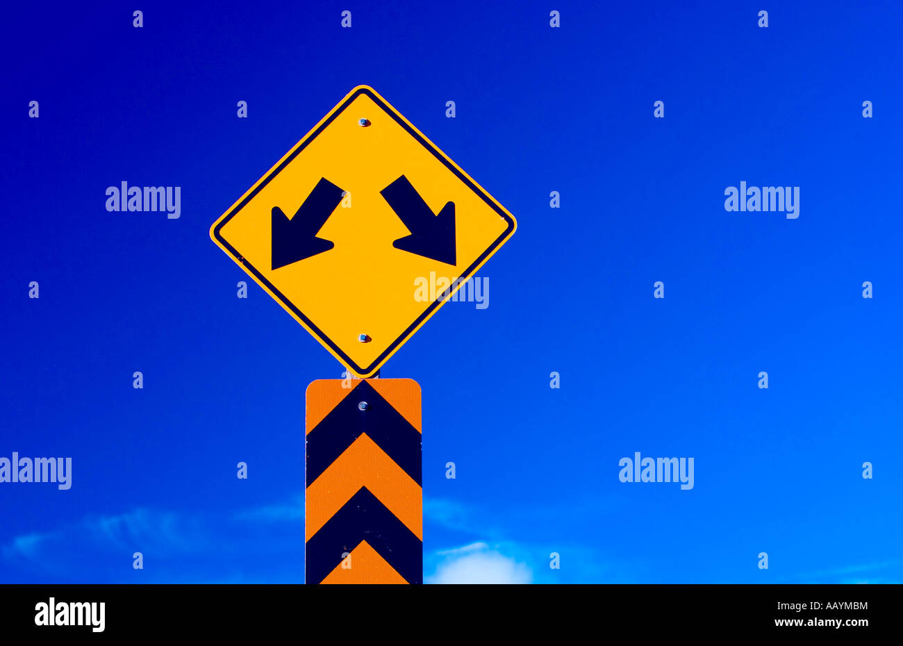 Double Arrow Traffic Sign Stock Photo - Alamy