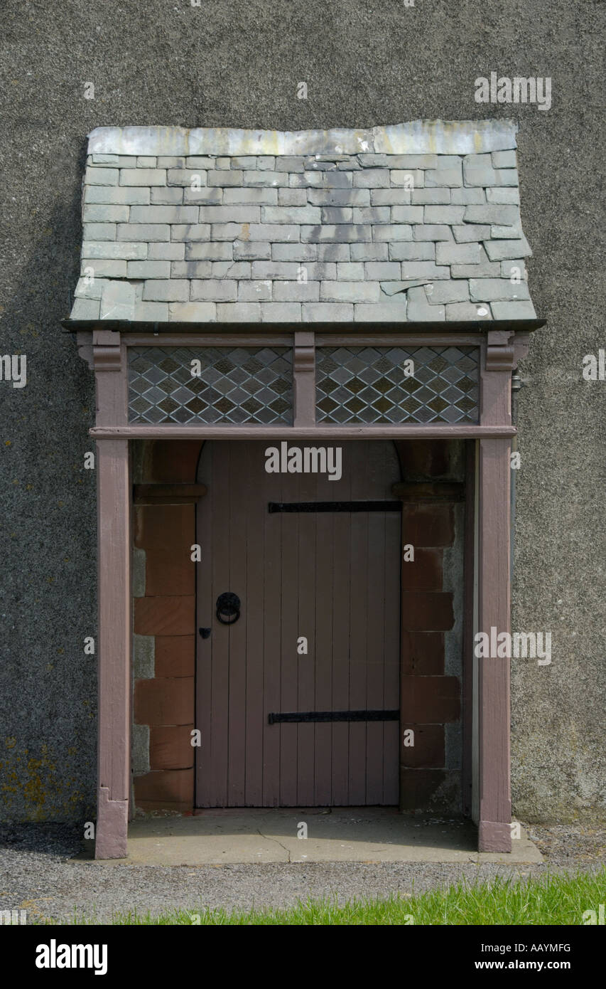 Detail of porch , Church of Saint John the Baptist , Corney . Lake ...