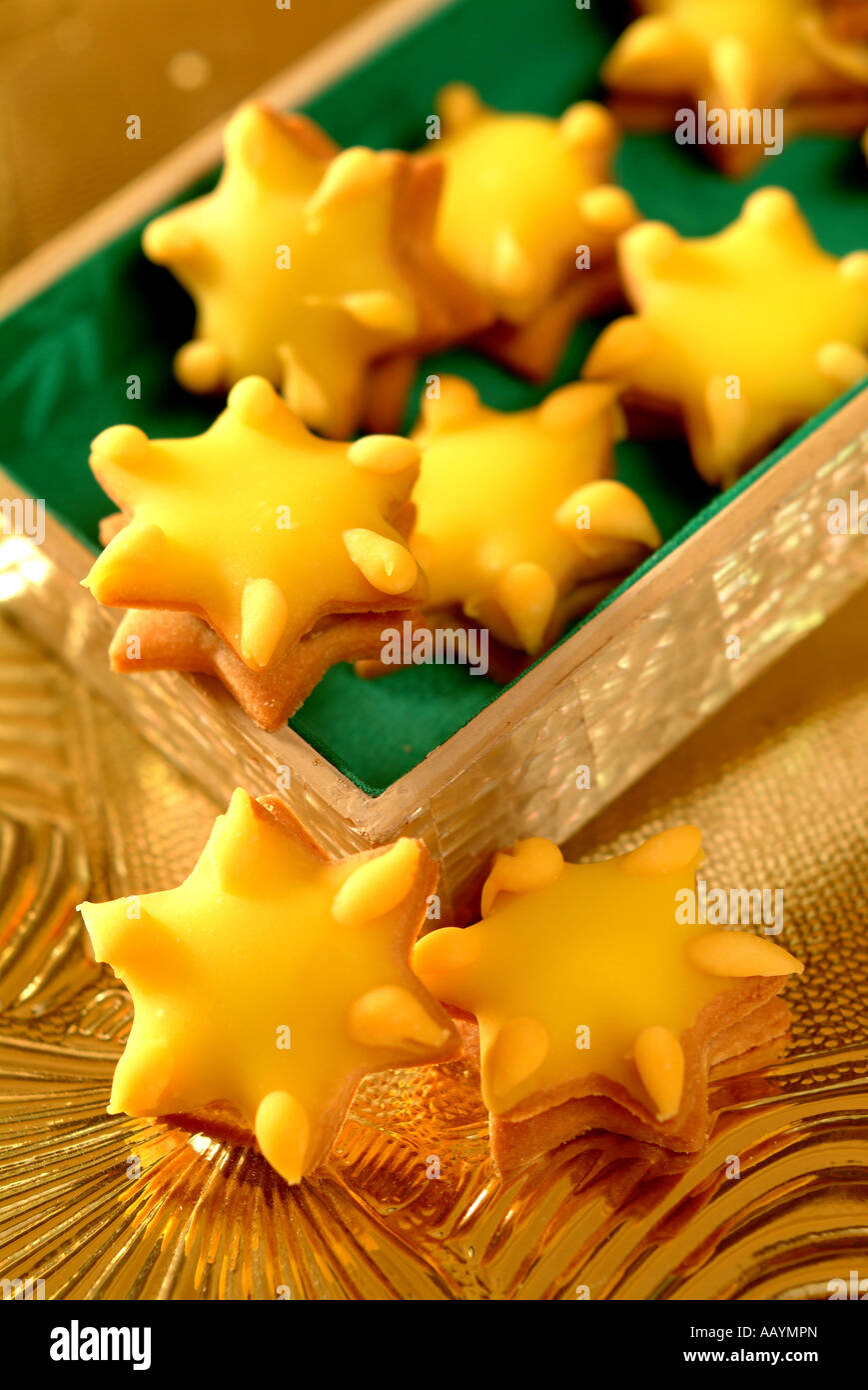 Stars with Yellow Icing Stock Photo - Alamy
