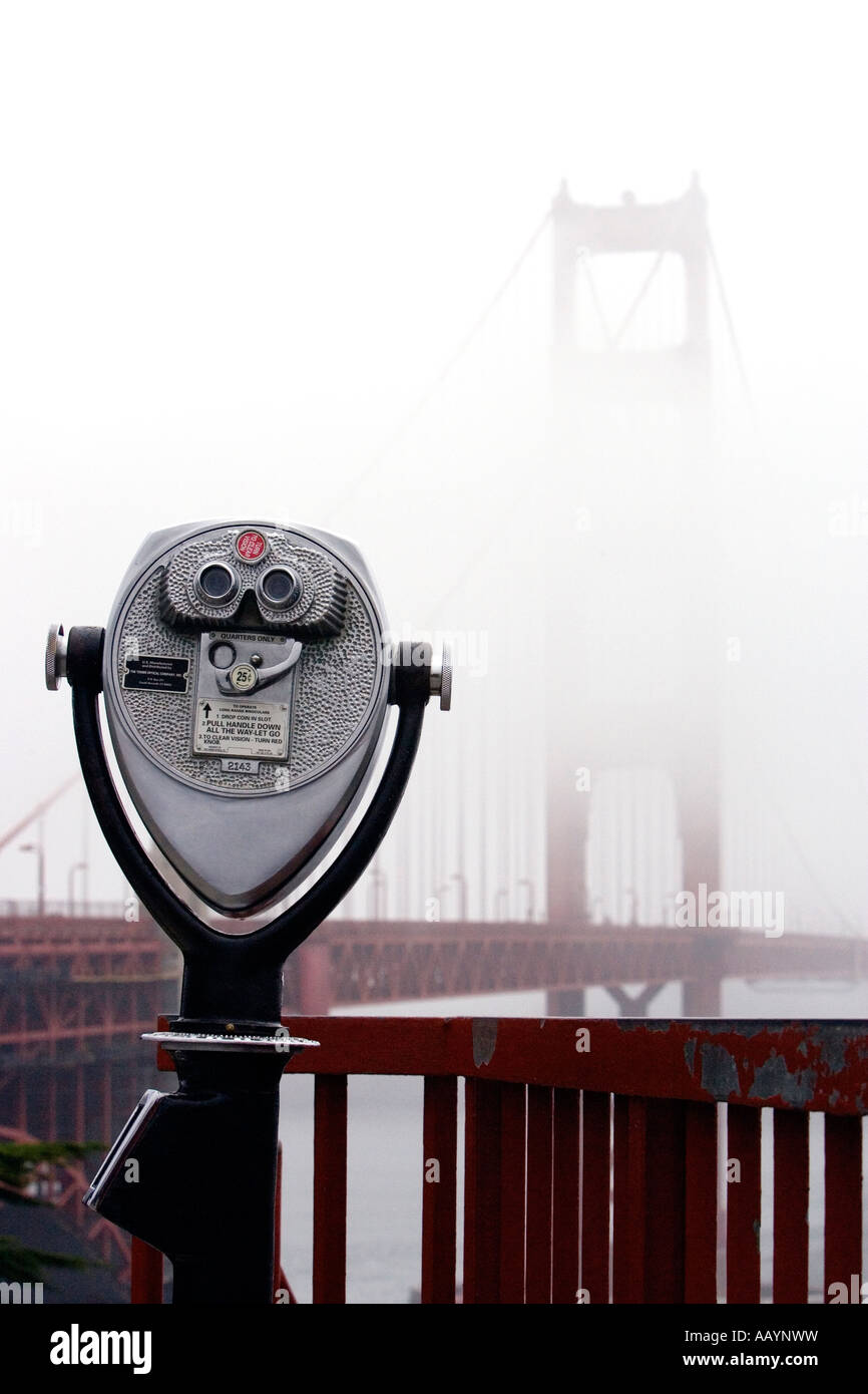 Golden Gate Bridge Lookout in Summer Fog Stock Photo - Alamy