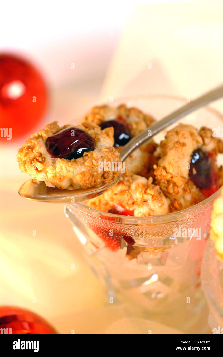 Nutty Sweets with Jam Stock Photo - Alamy