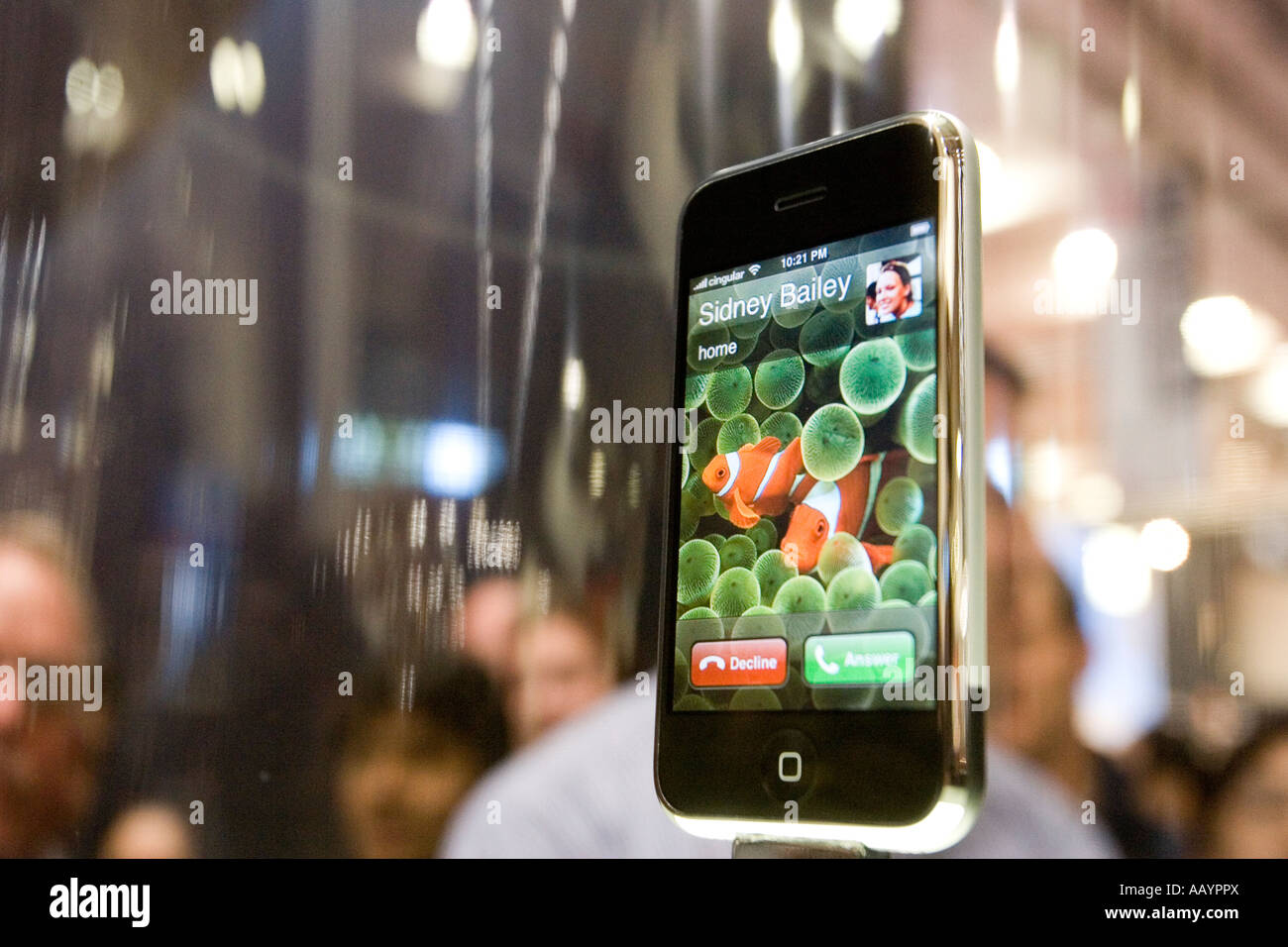 iPhone Display at Macworld 2007 Stock Photo - Alamy