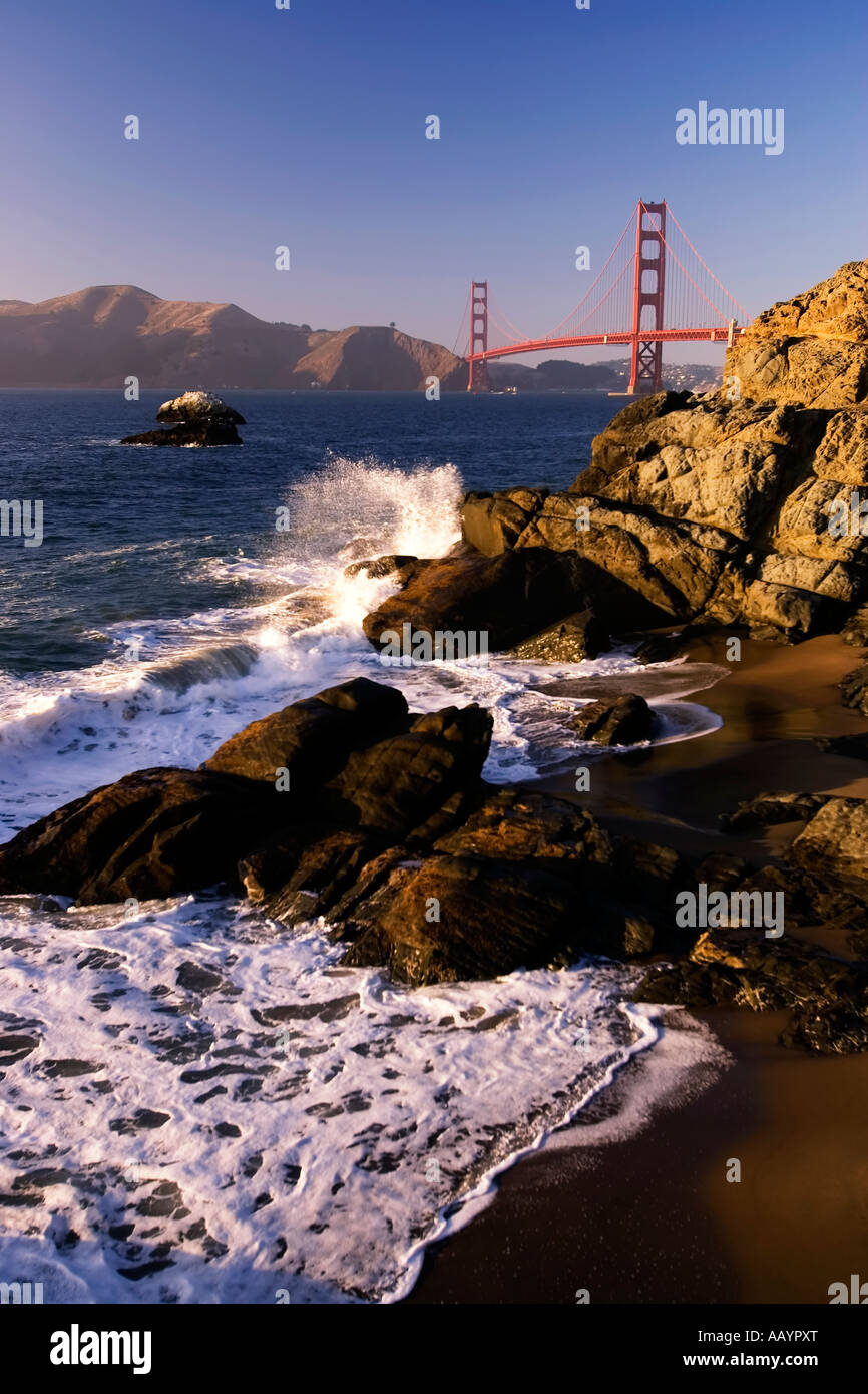 Golden Gate Bridge And Crashing Wave High Resolution Stock Photography ...