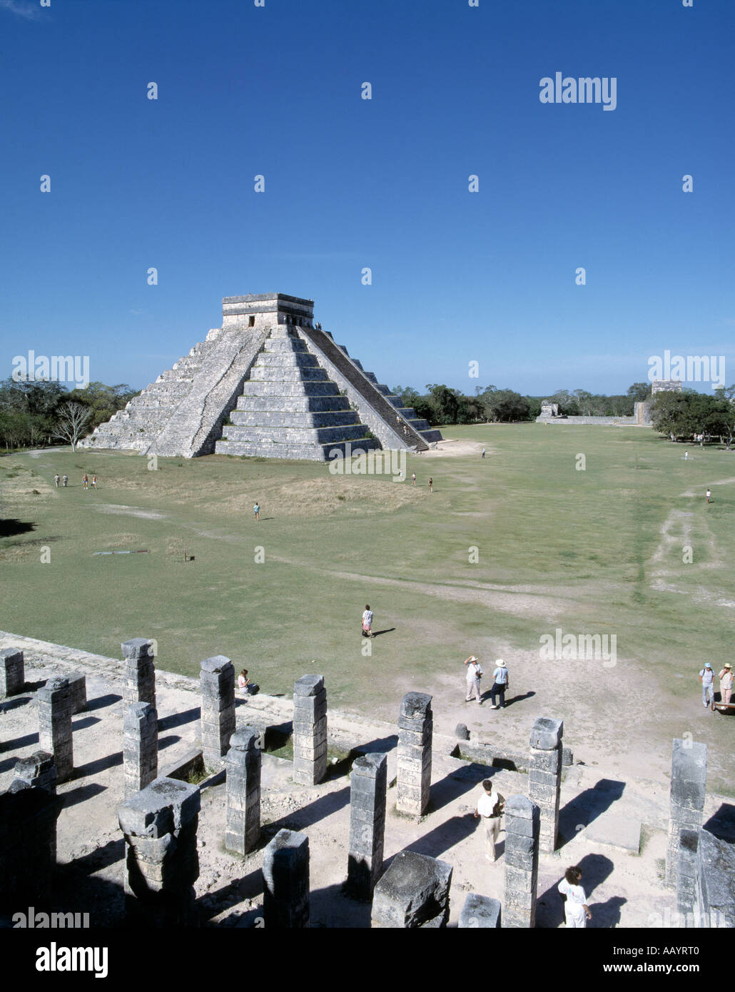 imposing steeped pyramid of a lost central american civilization Stock ...