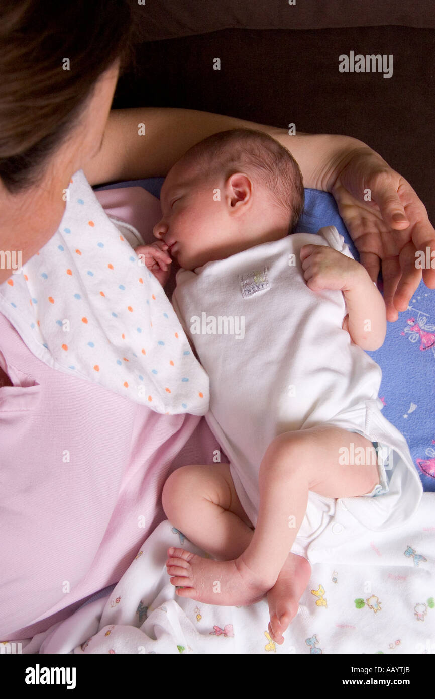 Sleeping New Born Baby Stock Photo - Alamy
