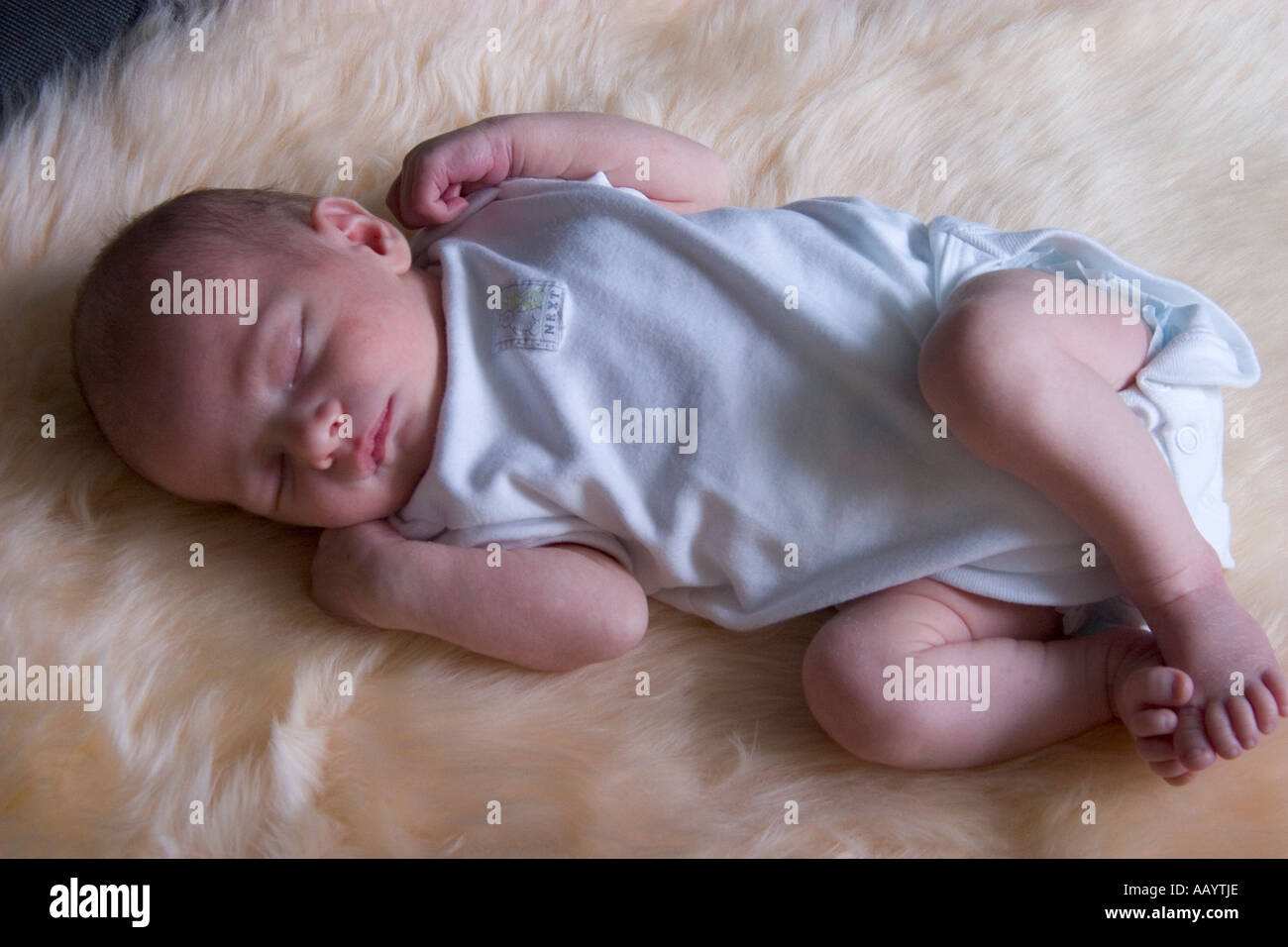 Sleeping New Born Baby Stock Photo - Alamy