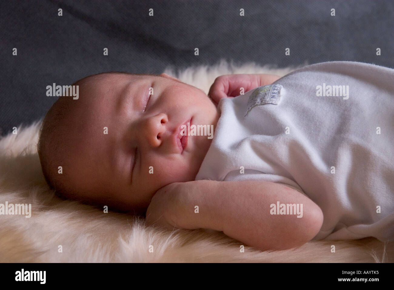 Sleeping New Born Baby Stock Photo - Alamy