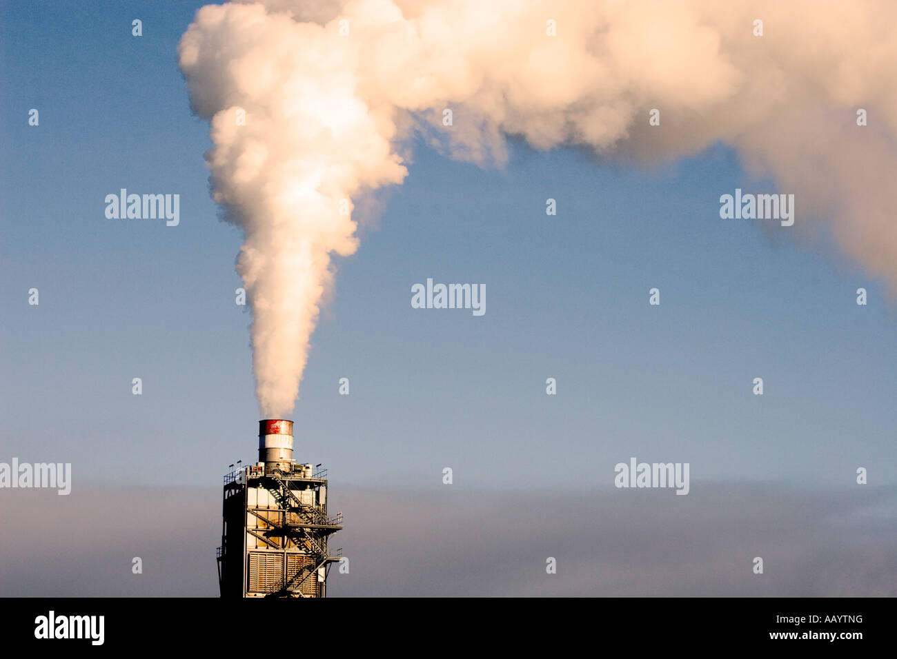 Smoke from factory chimney, near Kilmarnock, Scotland Stock Photo - Alamy