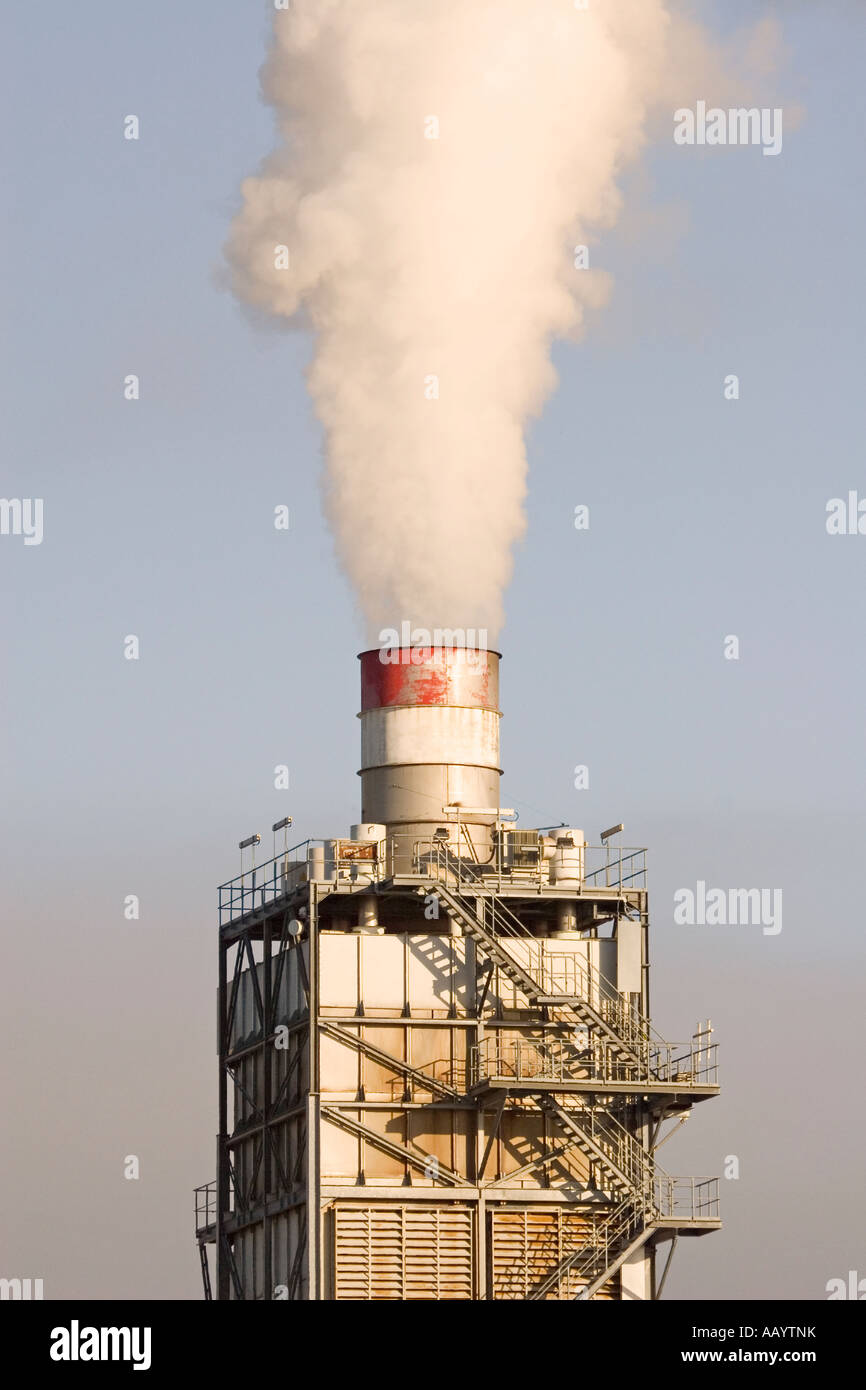 Smoke from factory chimney, near Kilmarnock, Scotland Stock Photo - Alamy