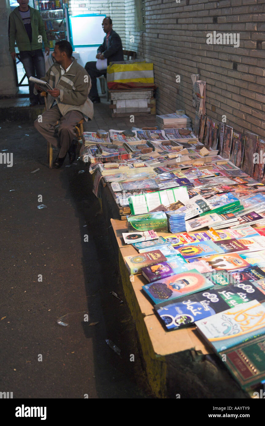 Book magazine newspaper stall at night in old town Ed Dahar region ...