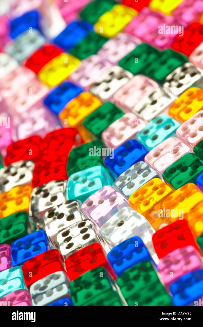 Multicoloured dice hi-res stock photography and images - Alamy