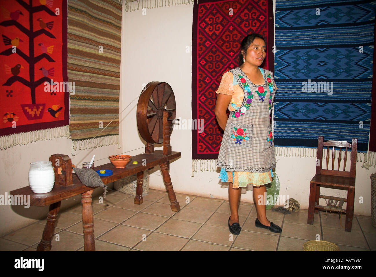 Lady spinning wool spinning wheel hi-res stock photography and images ...