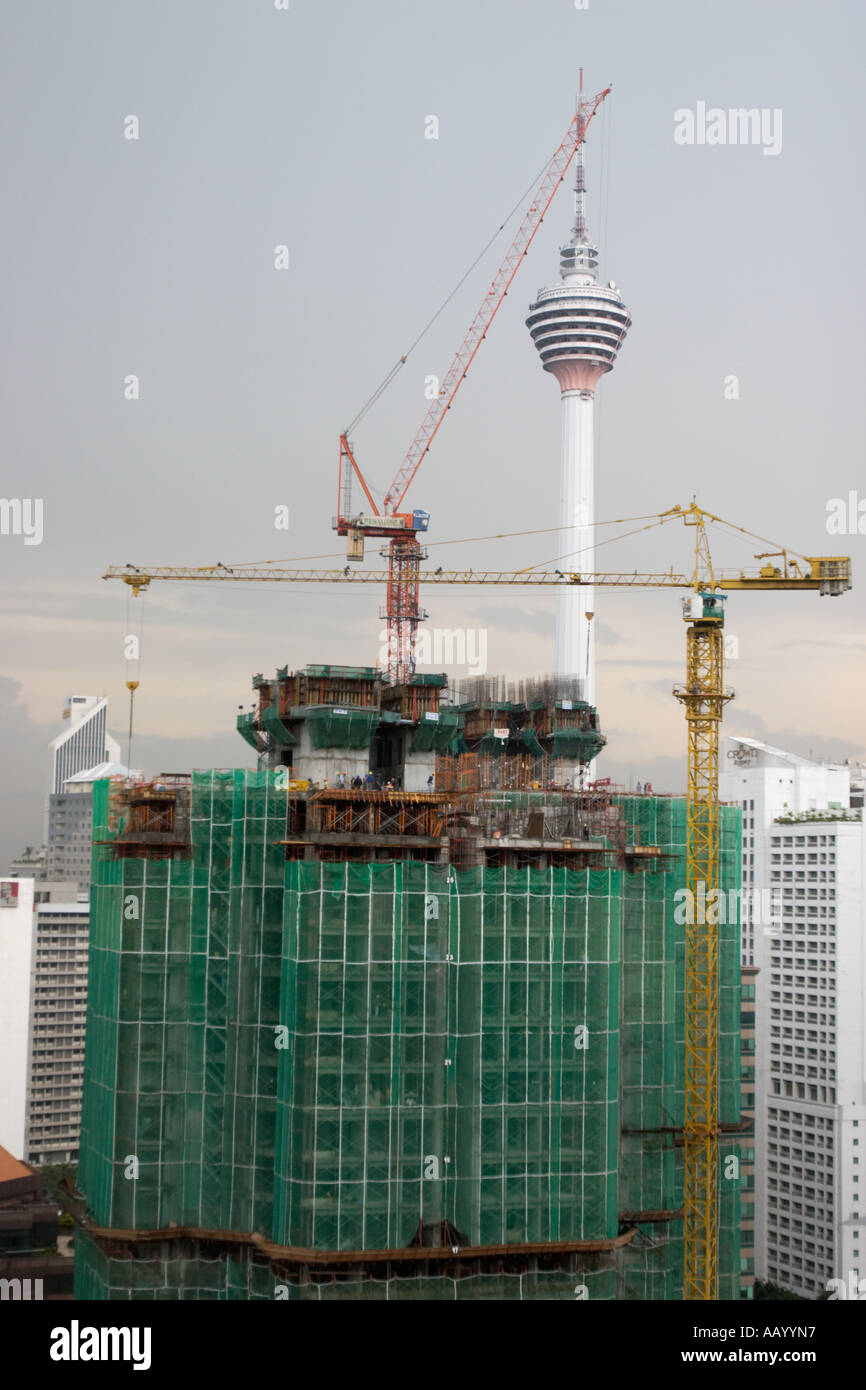 Construction of a new high-raise building in central part of Kuala ...