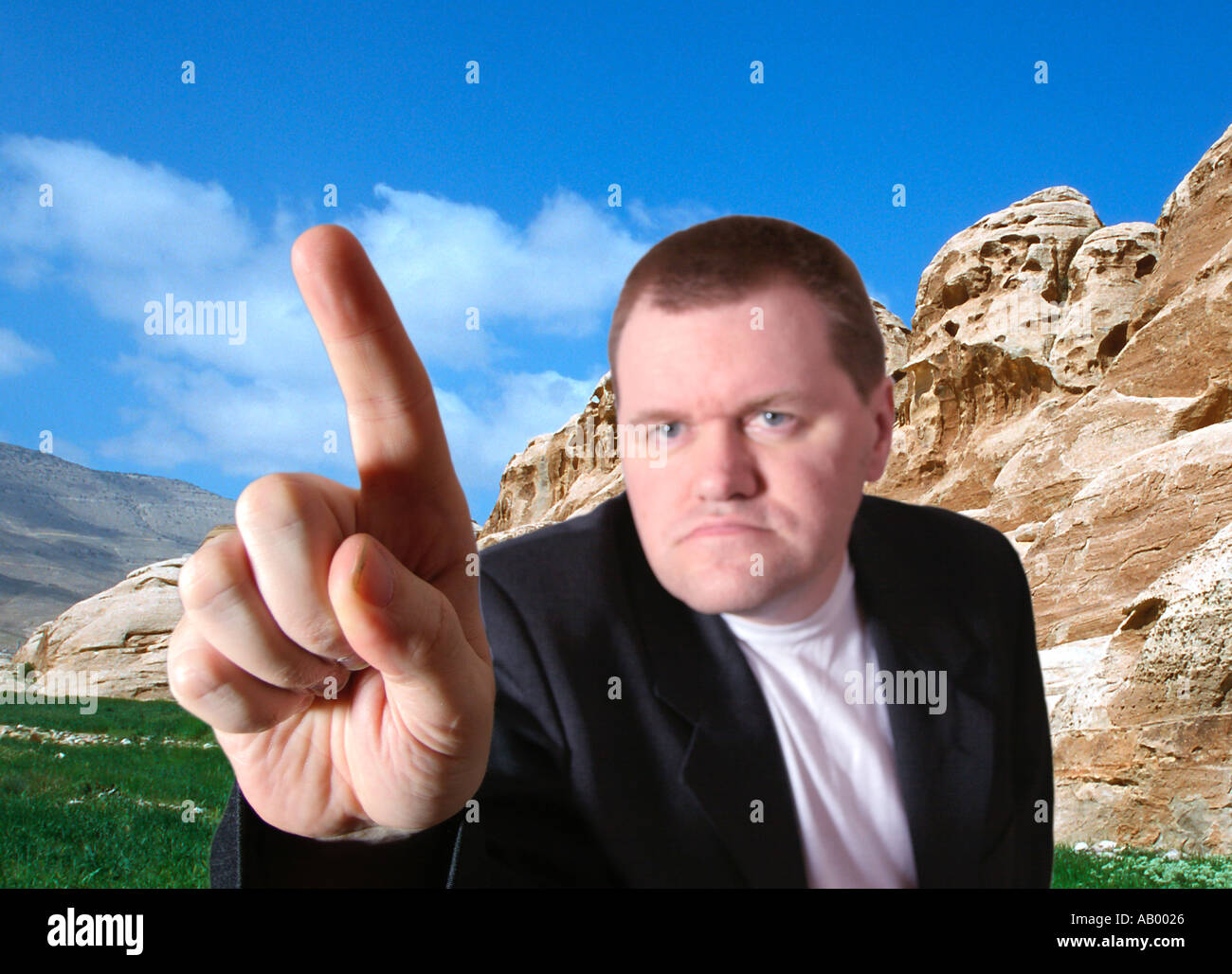 A man pressing a button Stock Photo - Alamy