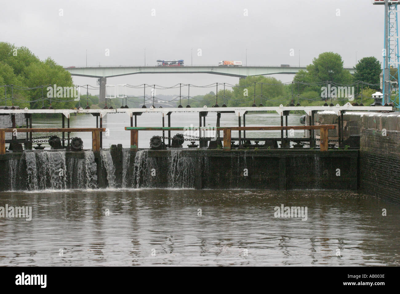M60 Barton Bridge as seen from Barton Locks on the Manchester Ship ...