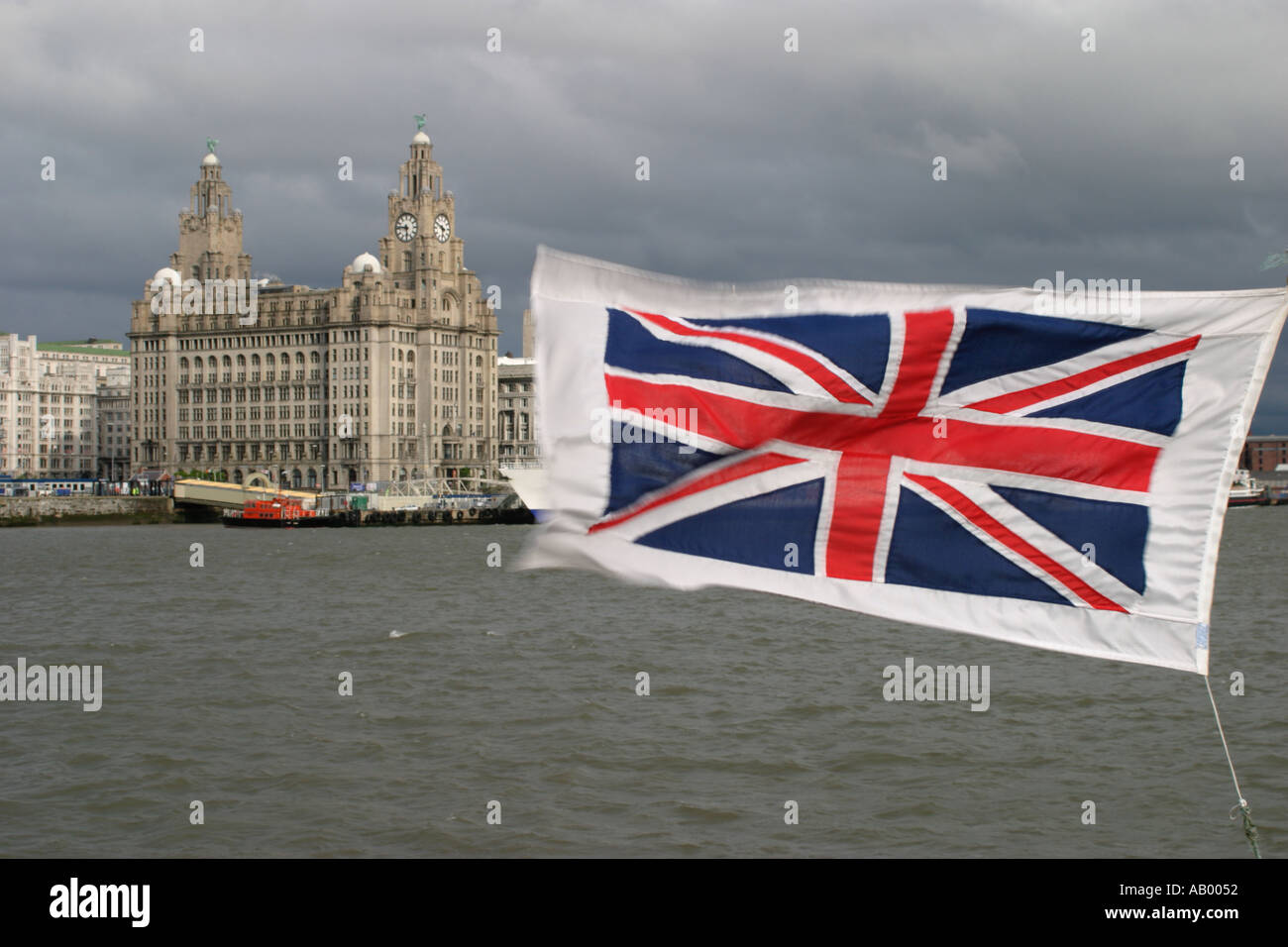 Liverpool waterfront with union jack flag hi-res stock photography and ...