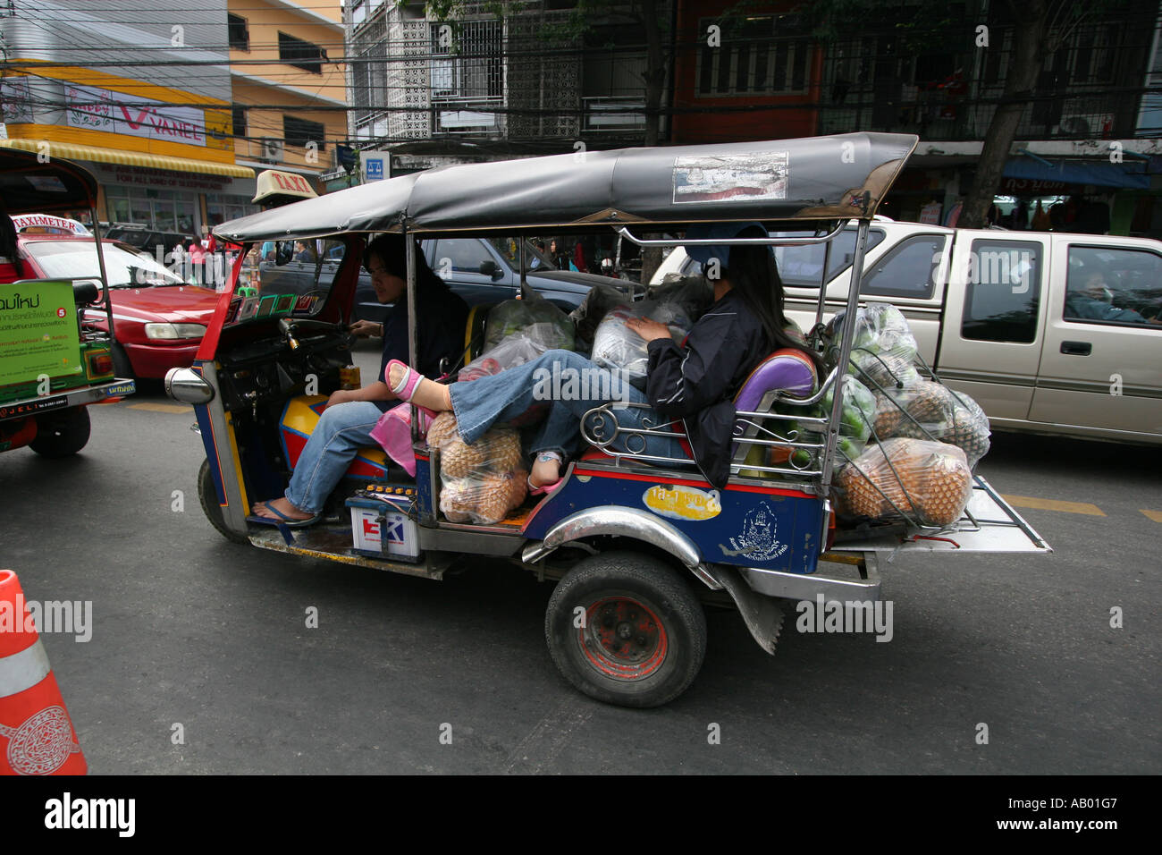 "Overloaded Tuk Tuk in Bangkok, Thailand, South East Asia Stock Photo ...