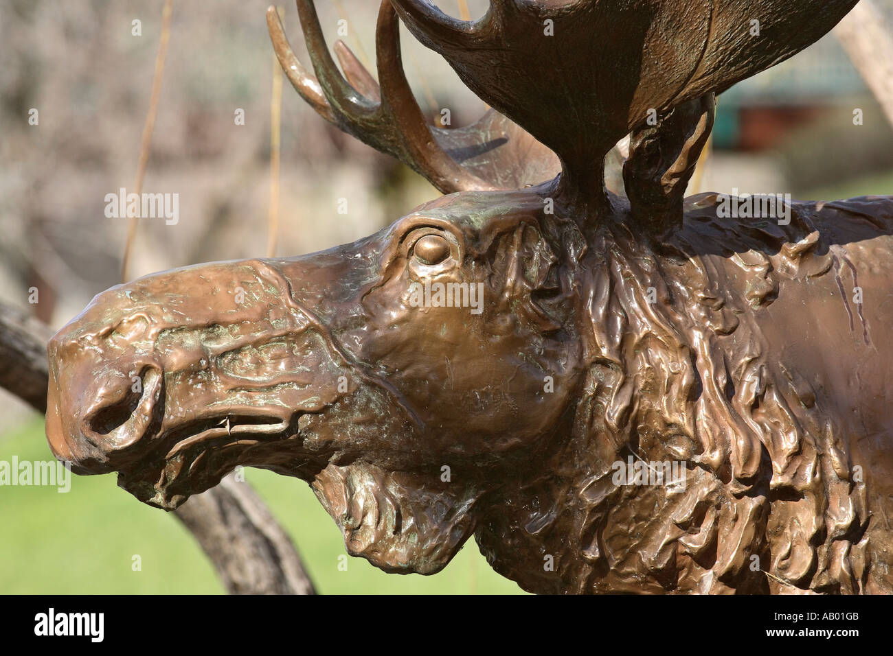 Moose statue at Crescent Park in Moose Jaw in scenic Saskatchewan ...