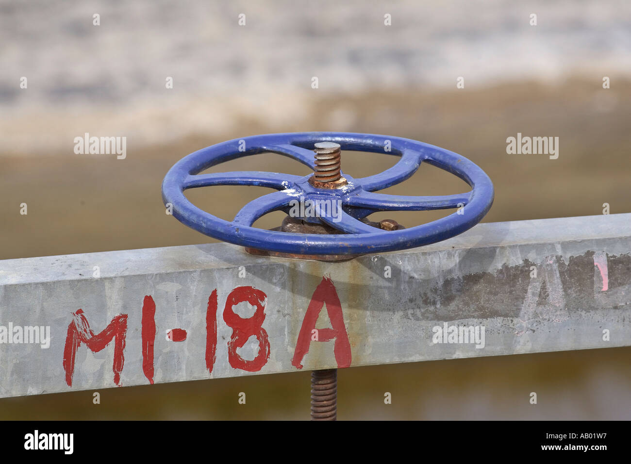 A sluice gate wheel in scenic Saskatchewan Canada Stock Photo - Alamy
