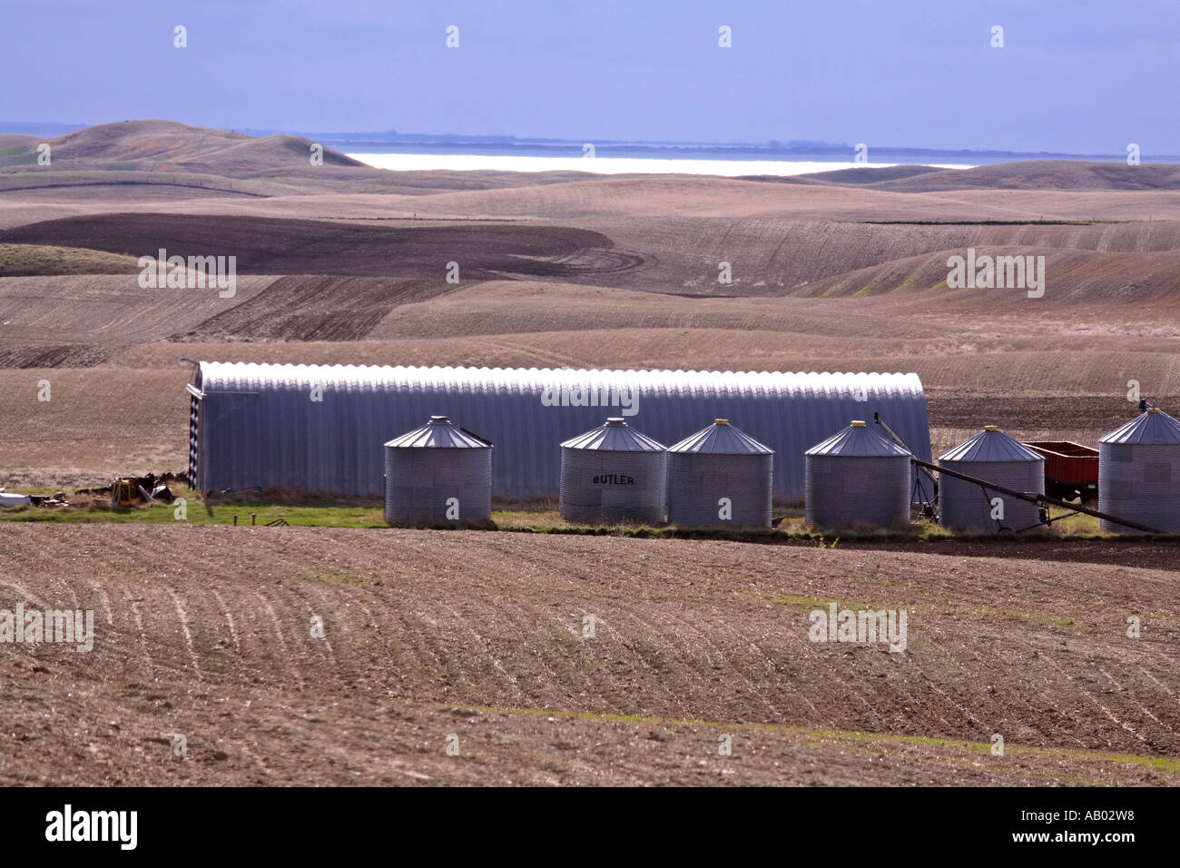 Farm buildings near Old Wives Lake in scenic Saskatchewan Canada Stock ...