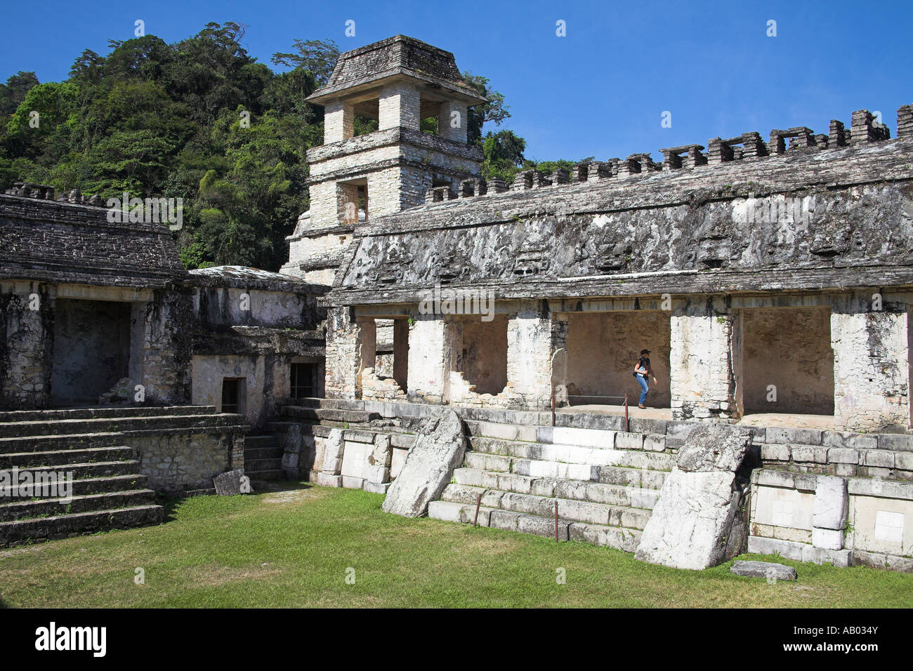 El Palacio, The Palace, Palenque Archaeological Site, Palenque, Chiapas ...