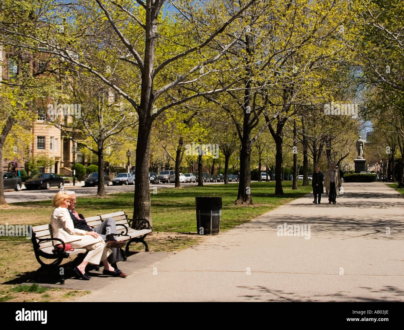 Commonwealth Avenue Mall in the Back Bay section of Boston MA Stock ...