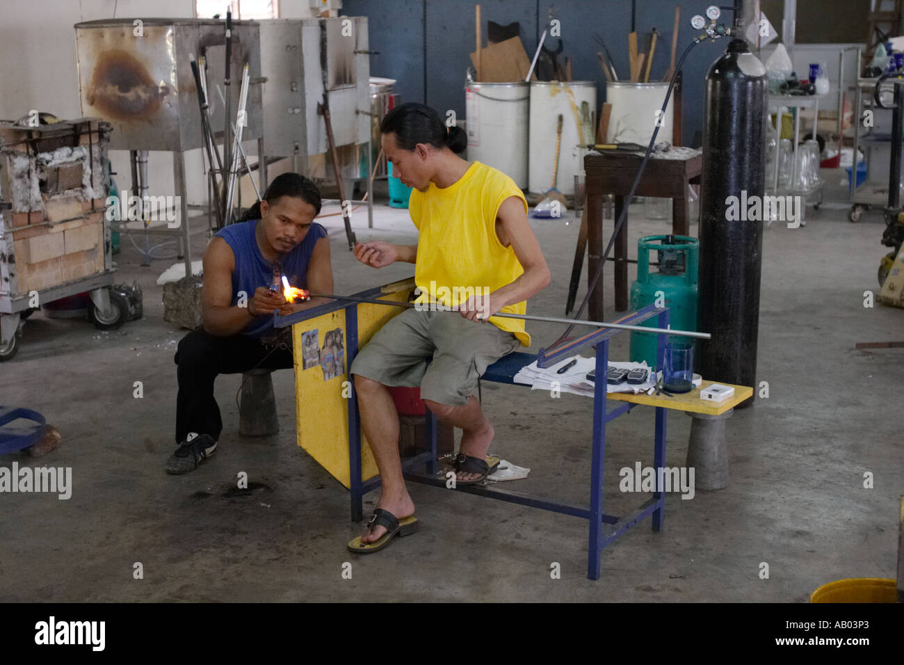 Glass blowing shop at the Handicraft Cultural Complex. Langkawi island ...