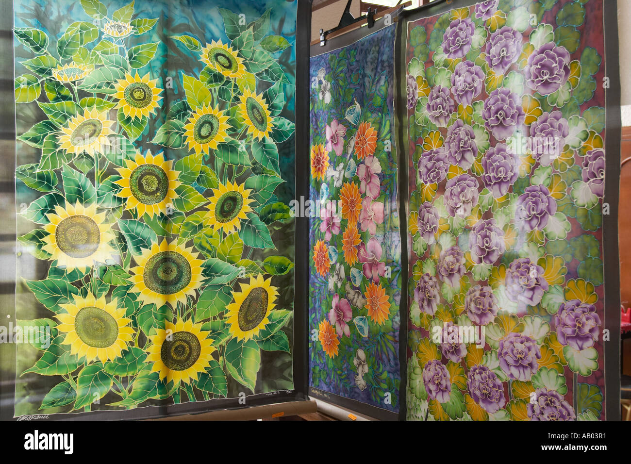 Batik on display at the Handicraft Cultural Complex. Langkawi island ...