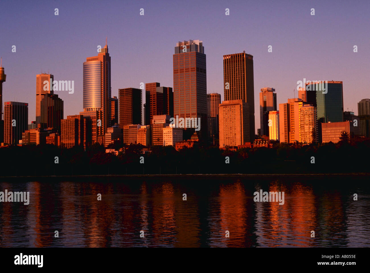 Skyline of Sydney Australia at sunrise Stock Photo - Alamy