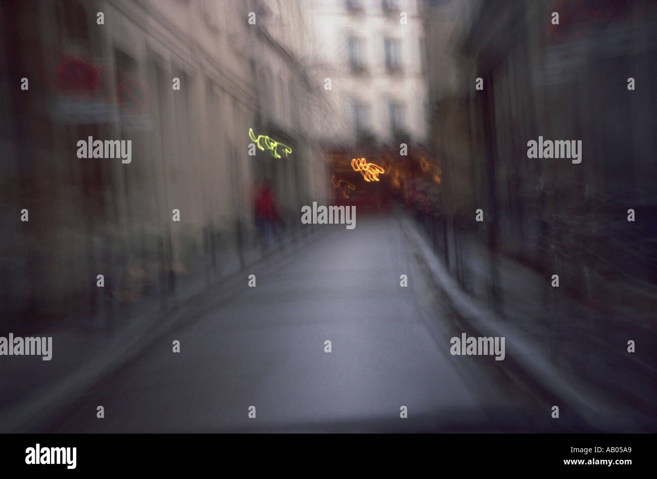 Blurred image of a street in Paris France Stock Photo - Alamy