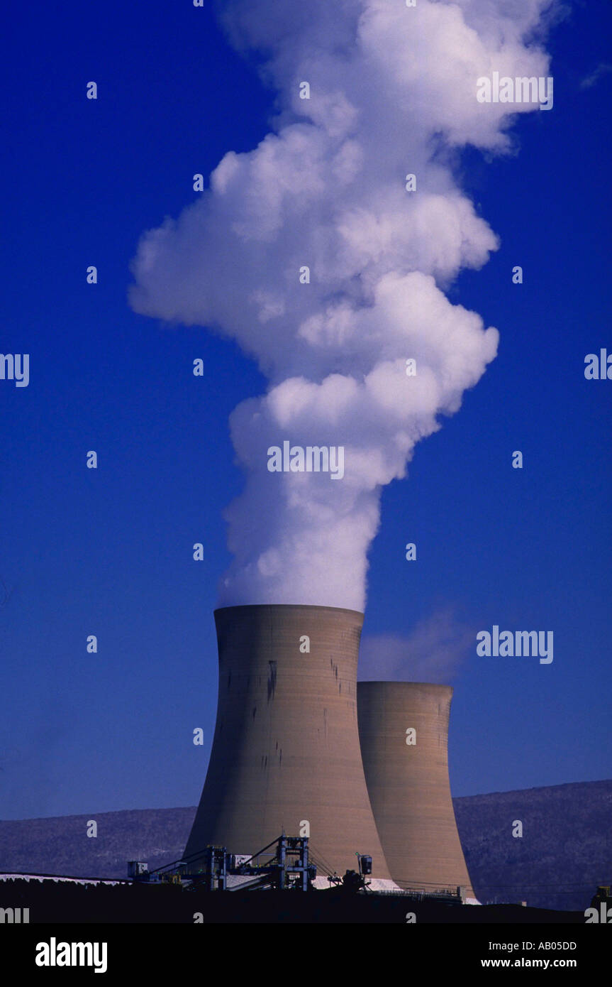 Cooling towers venting steam at coal powered generating plant Conemaugh ...