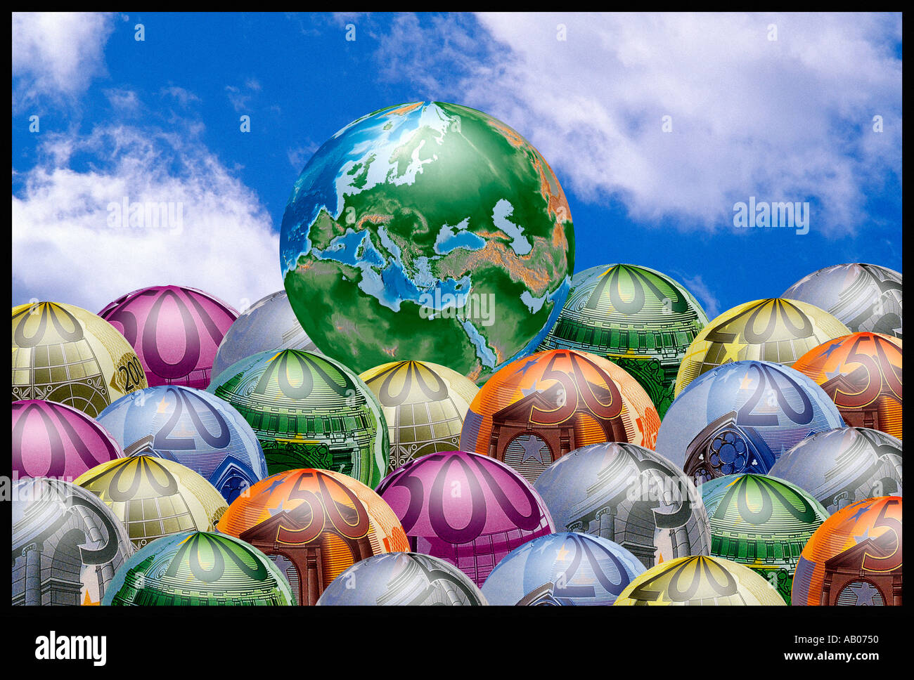 Sky world map investments hi-res stock photography and images - Alamy