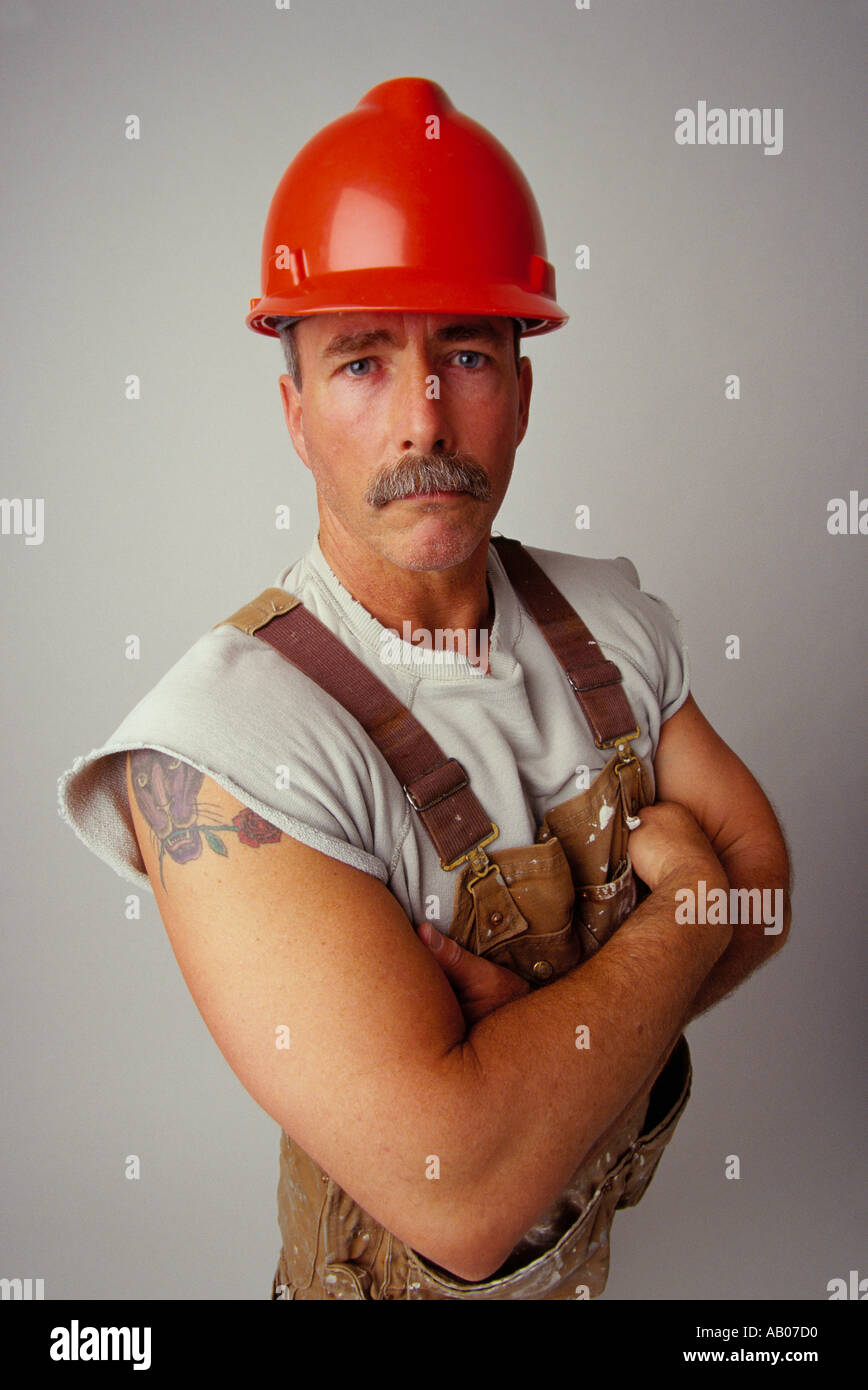 Construction industrial worker workers portrait portraits hi-res stock ...