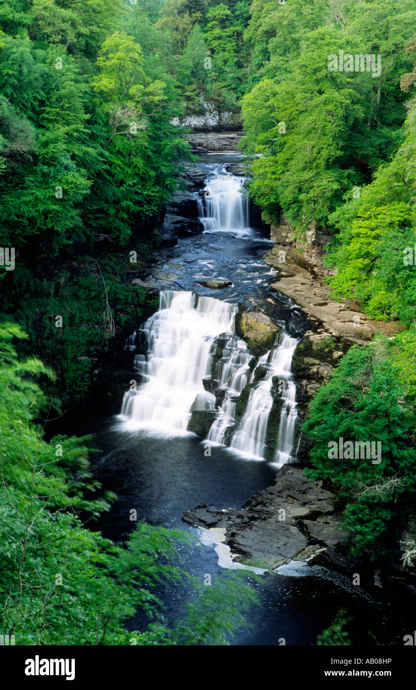 Falls of Clyde on the River Clyde Corra Linn waterfalls near New Lanark ...
