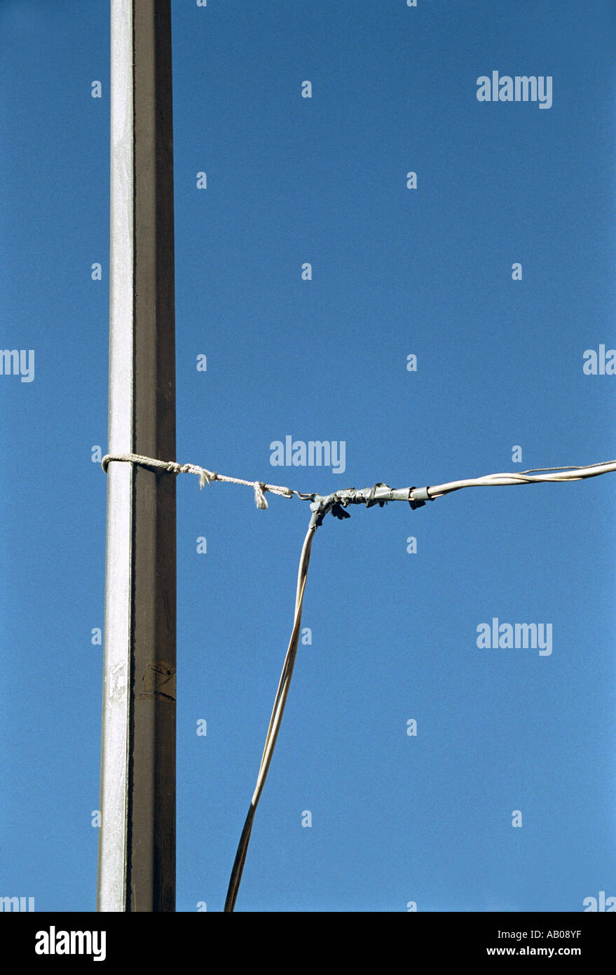 telegraph pole and tangled wires Stock Photo - Alamy