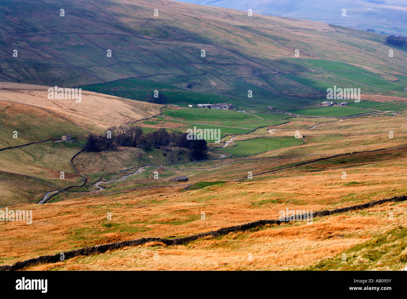 Along Sleddale above Hawes Wensleydale Yorkshire Dales National Park ...