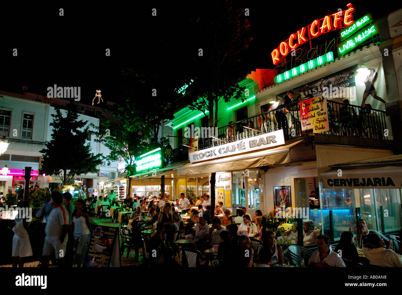 Albufeira street night hi-res stock photography and images - Alamy