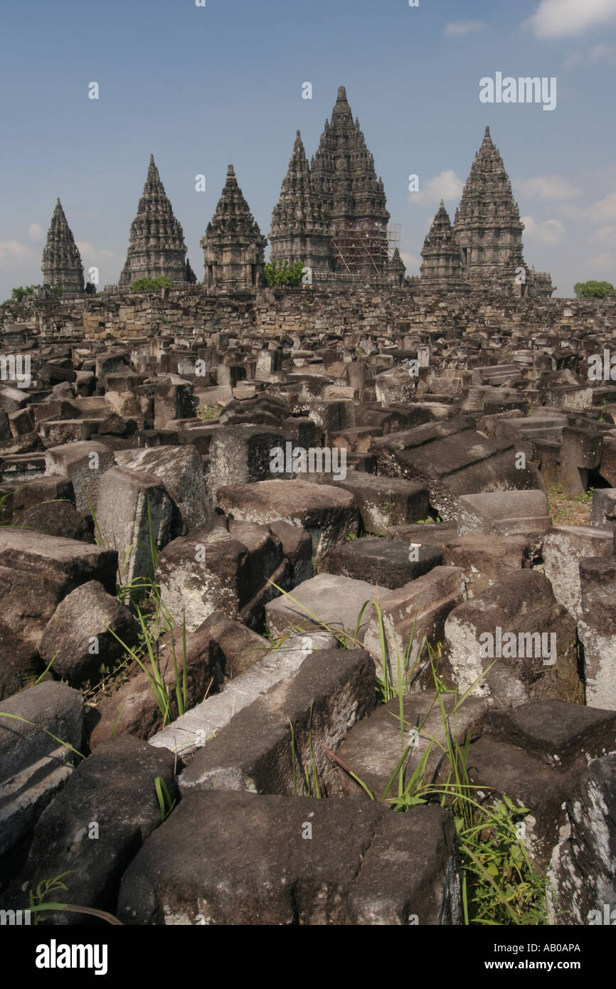 Indonesia - Java - Ancient Hindu Prambanan temple complex in central ...