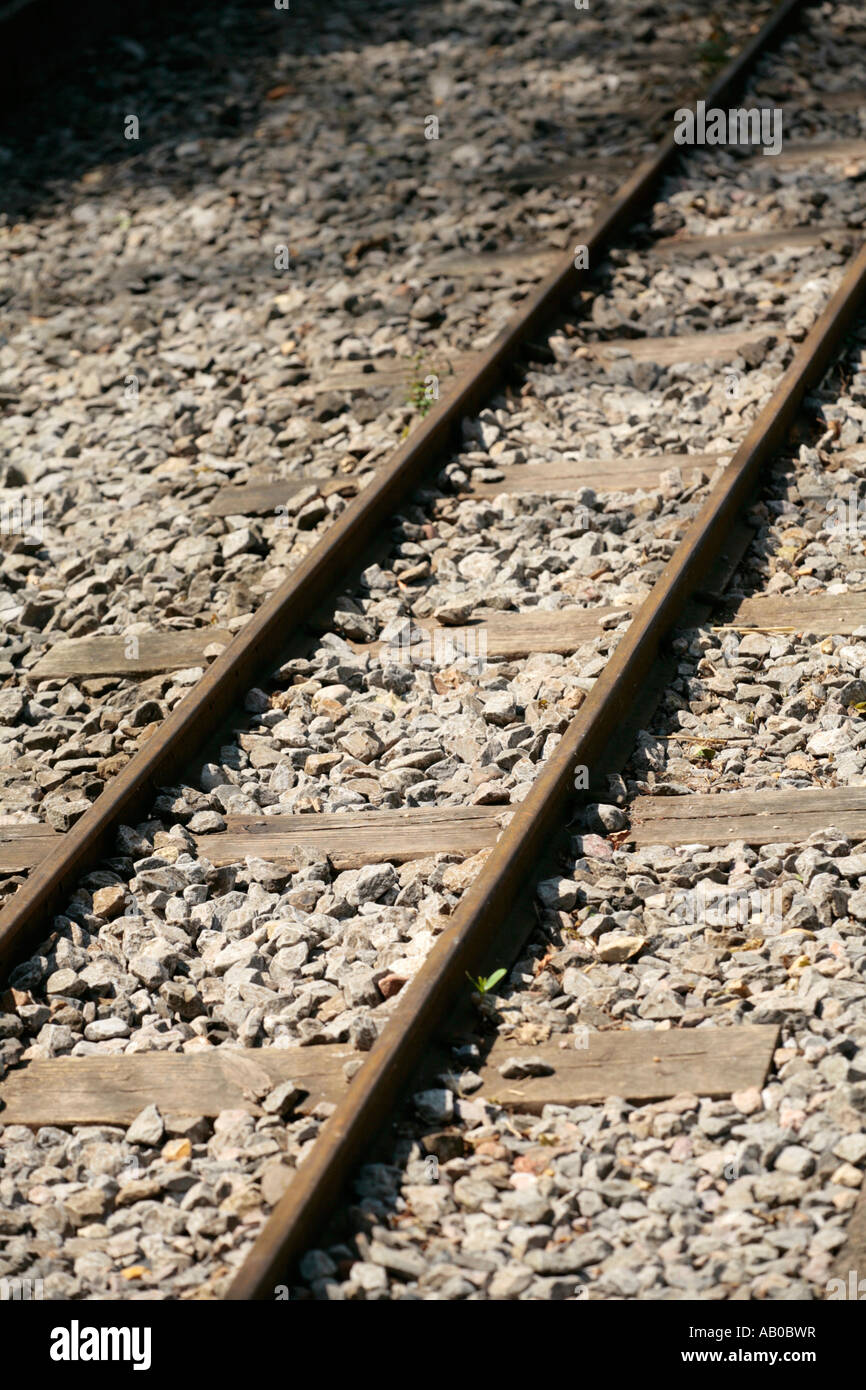 Section of the line of a ridable Miniature railway track Stock Photo ...