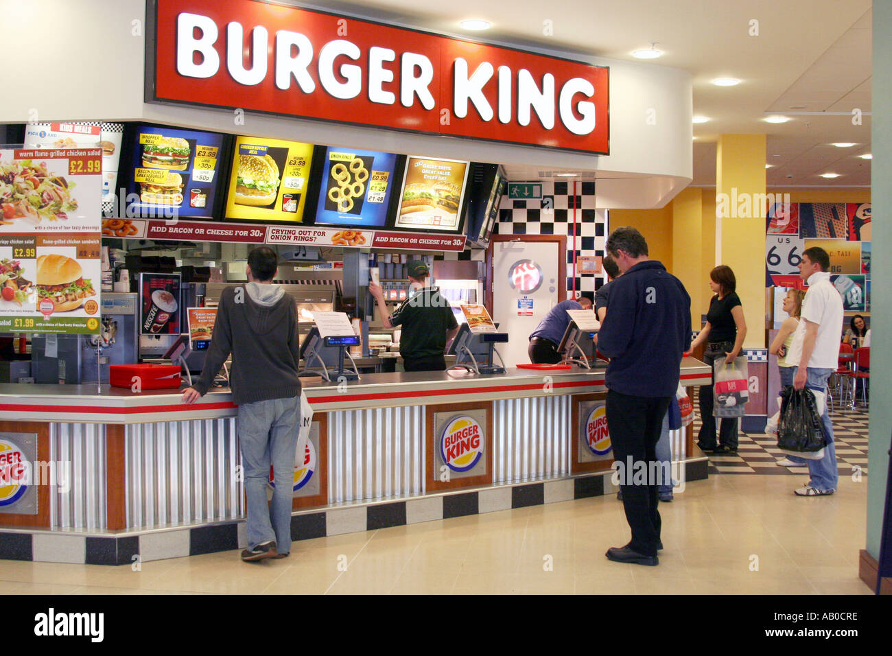Large chain fast food burger bar in a shopping complex Stock Photo - Alamy