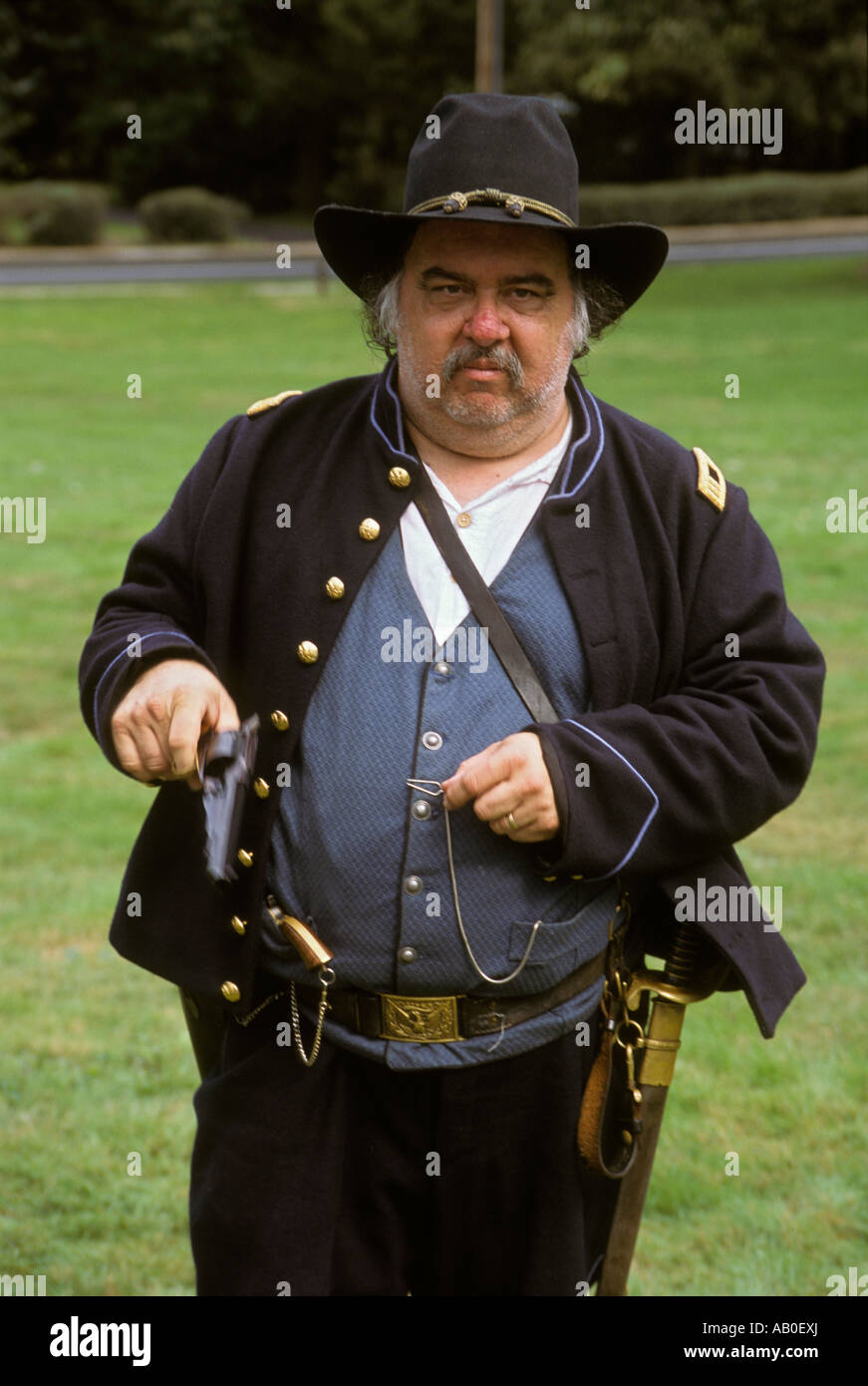 Civil war reenactor encampment demonstrates pistol Lancaster PA ...