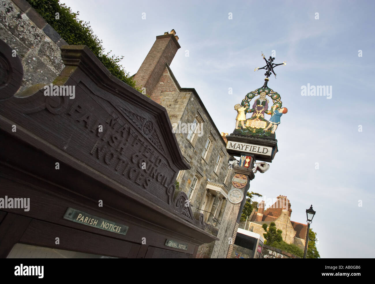 Village sign Mayfield East Sussex England UK Stock Photo - Alamy