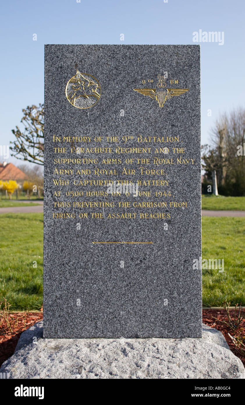 9th batallion "parachute regiment" memorial Merville Battery Normandy ...