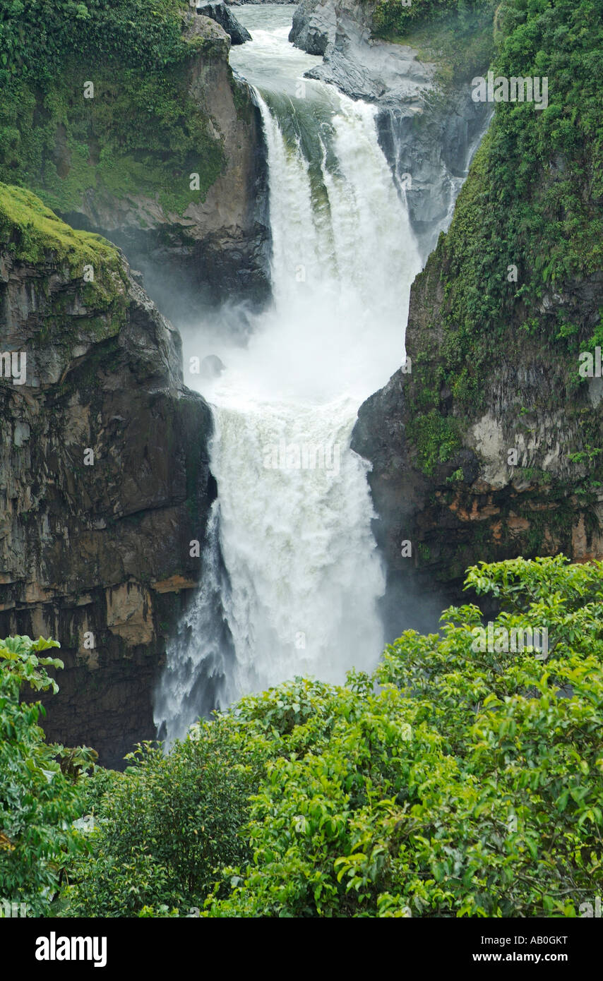 San Rafael Falls, the highest falls in Ecuador, between Baeza and Lago ...