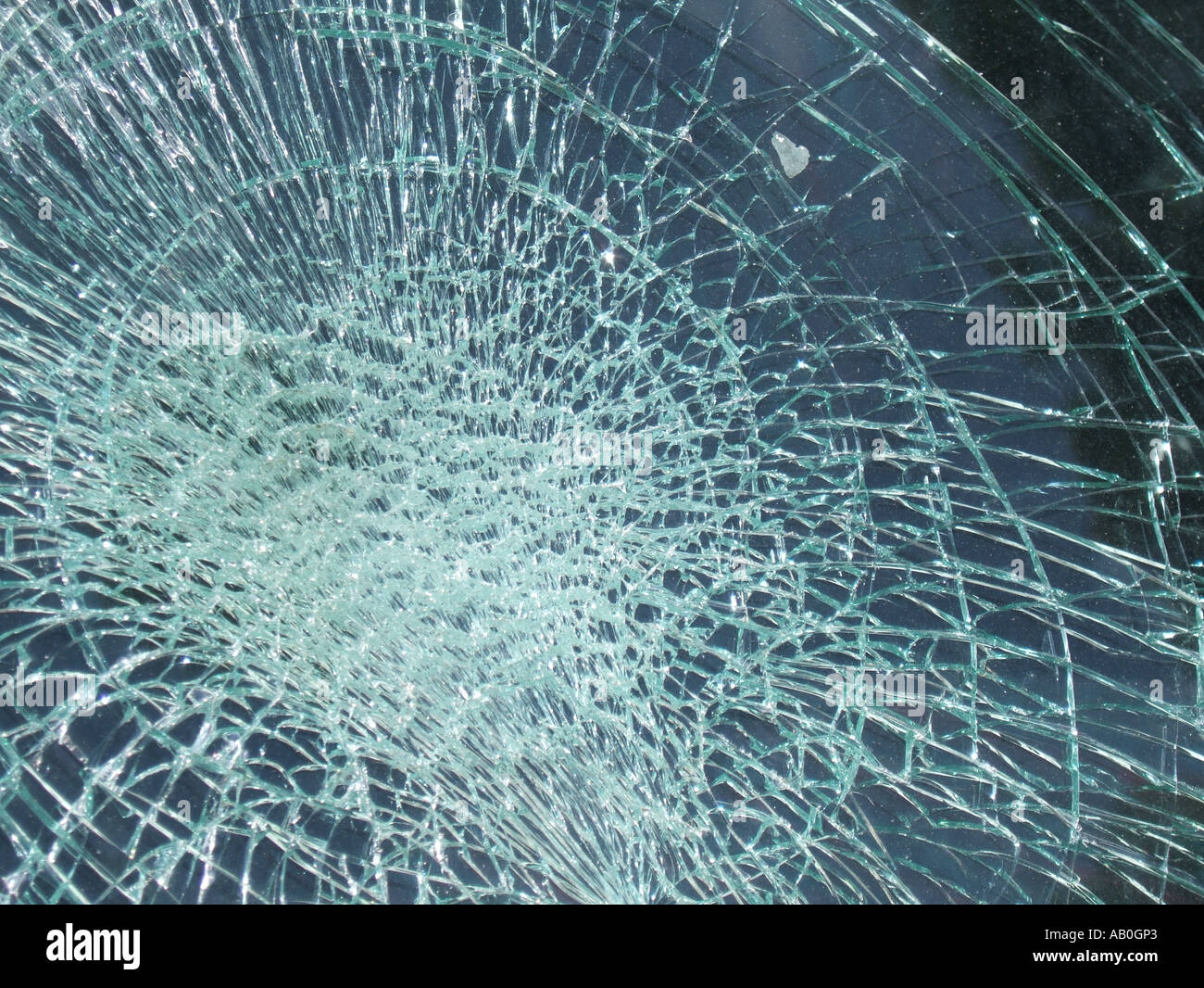 smashed car windscreen Stock Photo - Alamy