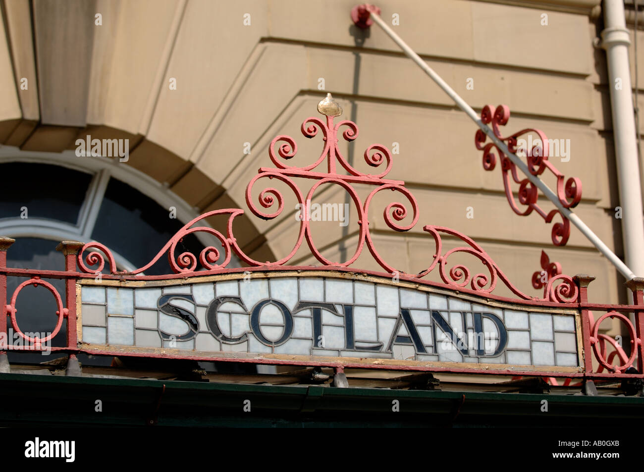 Scotland sign Manchester Victoria railway station Stock Photo - Alamy