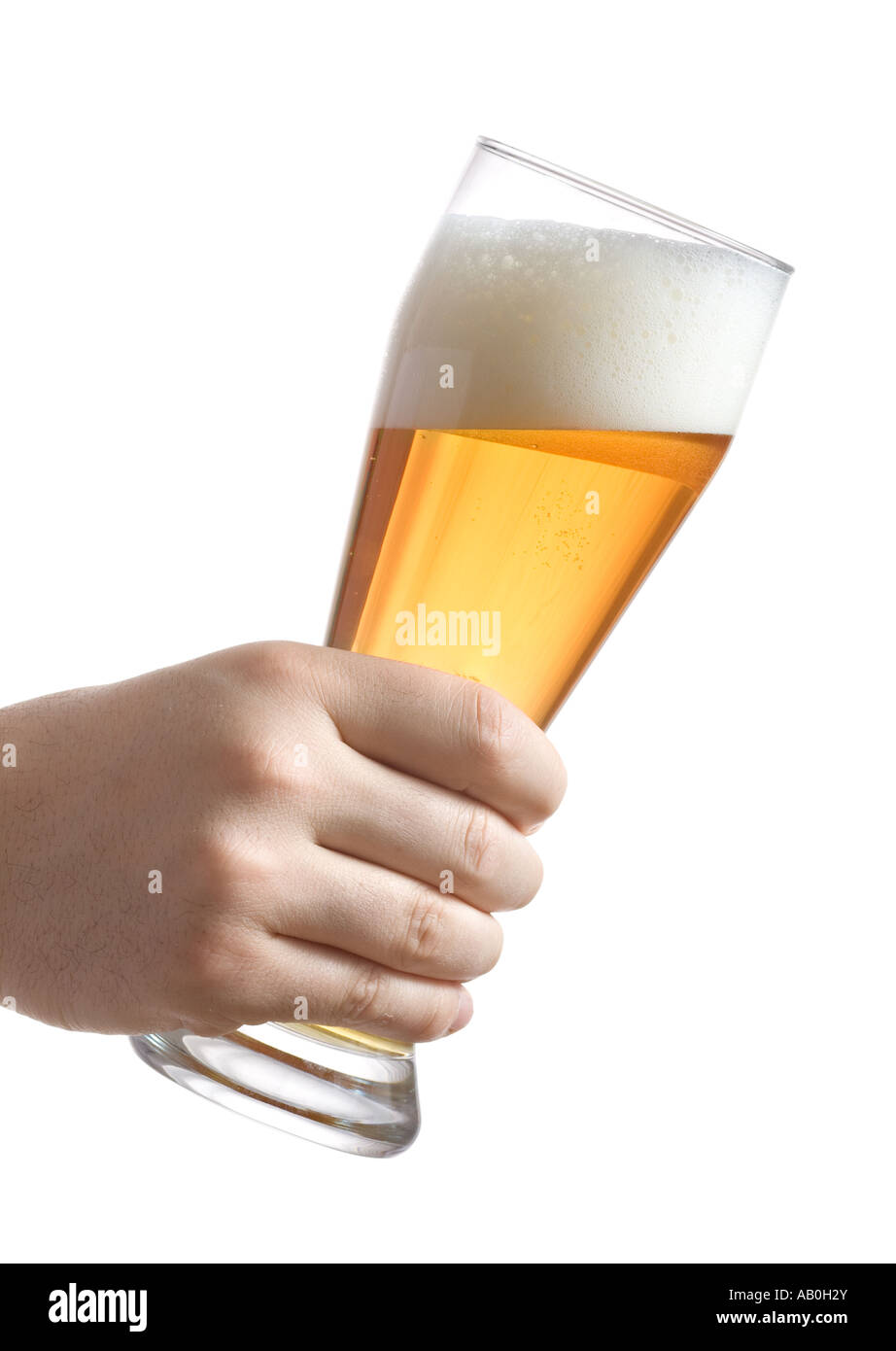 Isolated glass beer foam Cut Out Stock Images & Pictures - Alamy