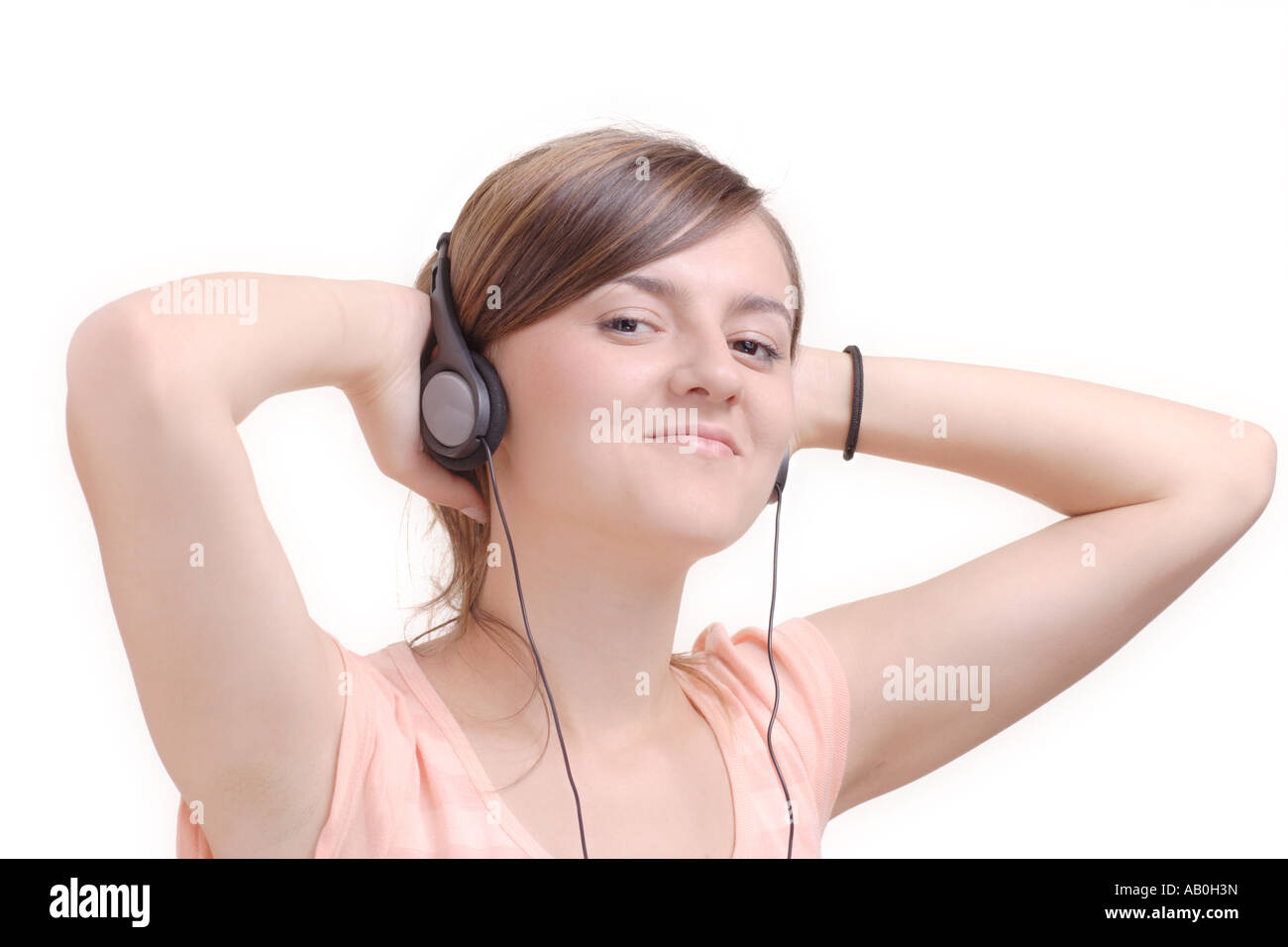 Girl listening music Stock Photo - Alamy